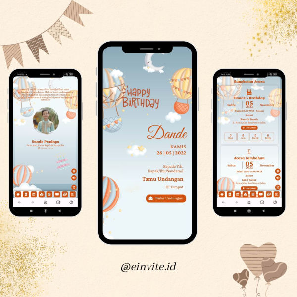 Design Undangan Online Ulang Tahun Anak 304 - einvite.id